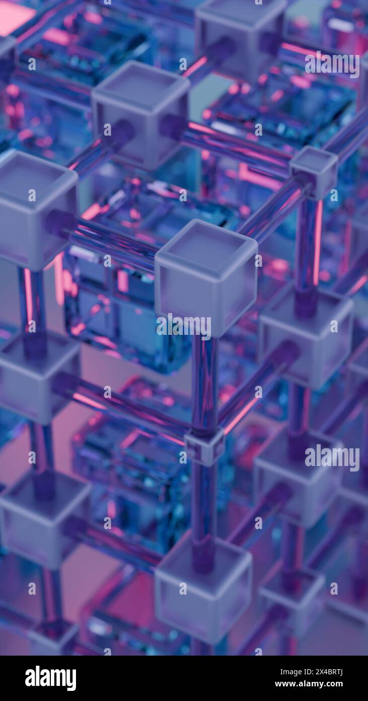 Simplified Blockchain Depicted Through Stylized Geometric Shapes Offering A Modern And Abstract