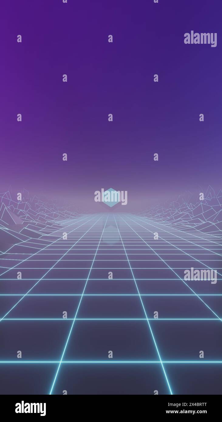 Futuristic landscape vector neon style hi-res stock photography and ...