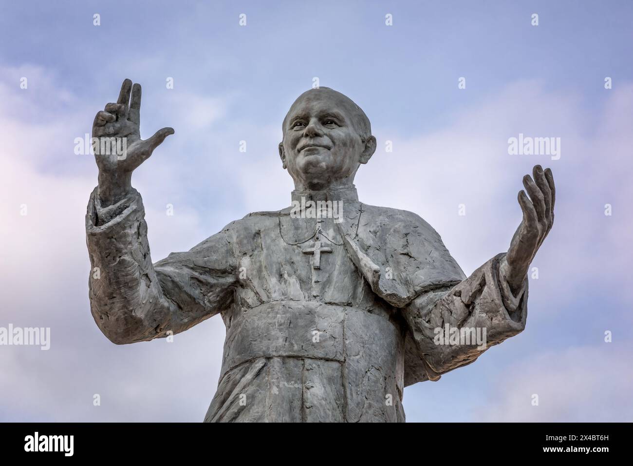 Monument of Pope John Paul II on the top of Fourviere Hill, Lyon ...