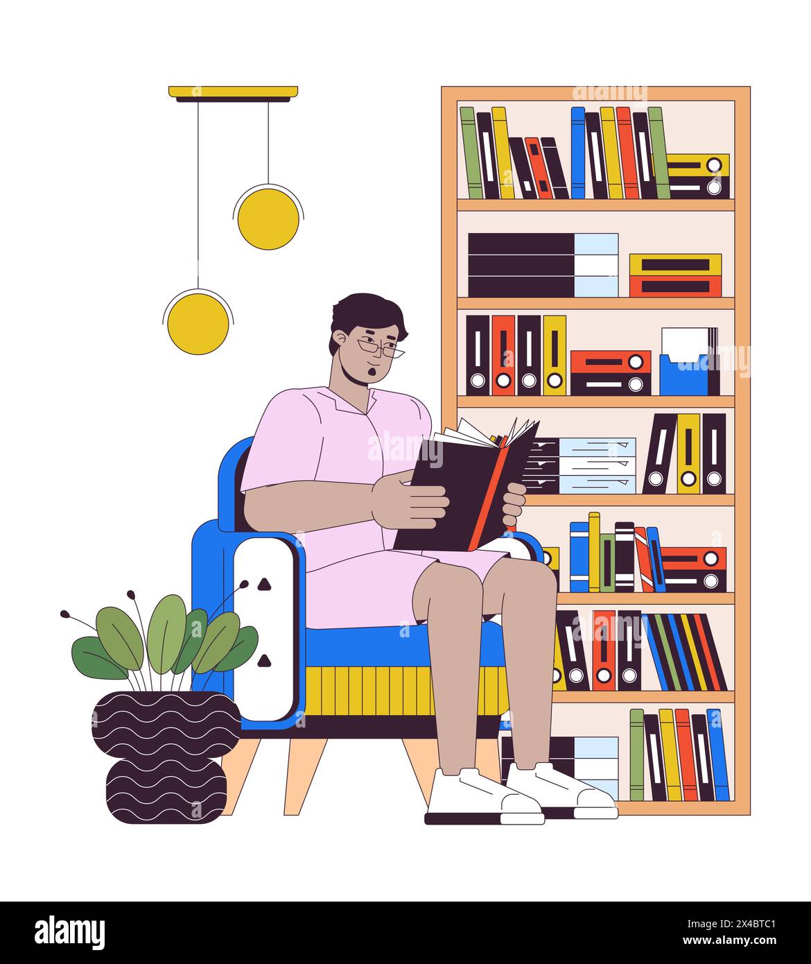 Arab man reading book Stock Vector Images - Alamy