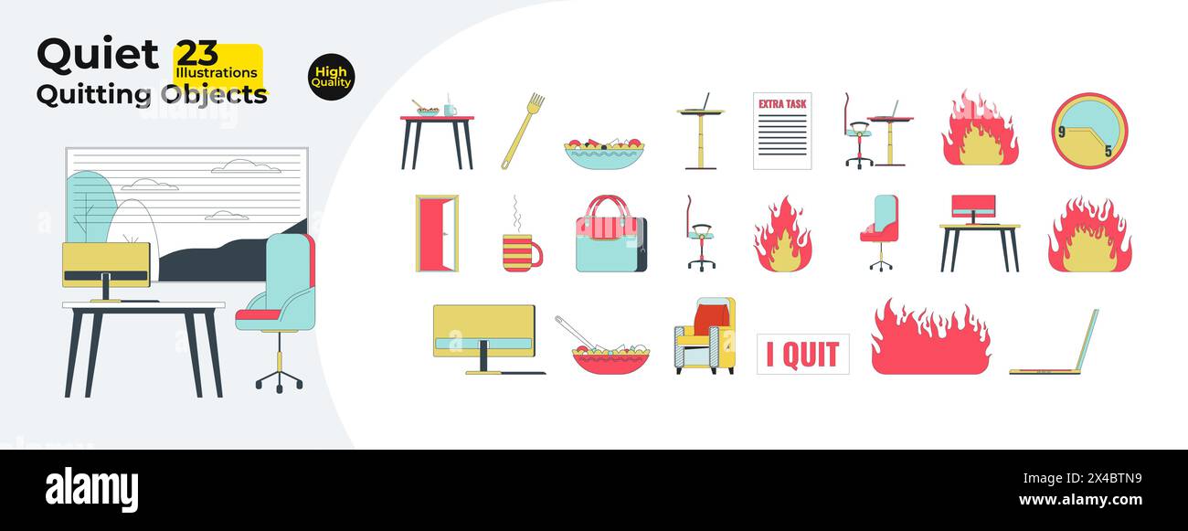 Workplace Culture 2d Linear Cartoon Objects Bundle Stock Vector Image And Art Alamy