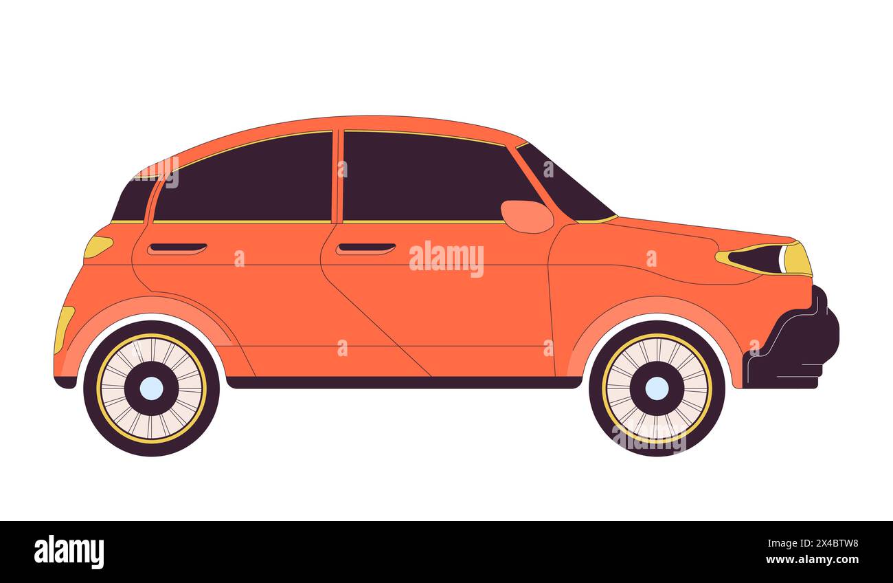 Small suv car 2D linear cartoon object Stock Vector Image & Art - Alamy