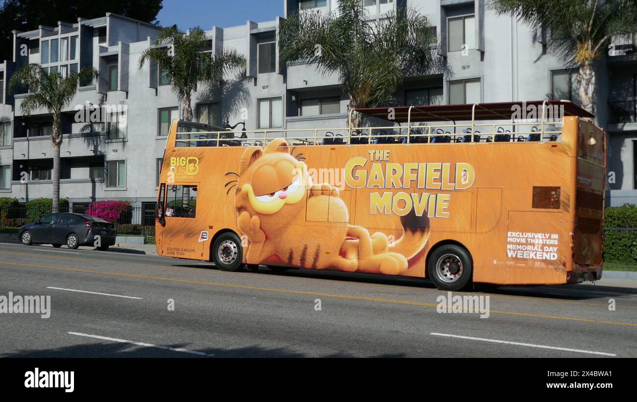 Los Angeles, California, USA 30th April 2024 The Garfield Movie Bus ...