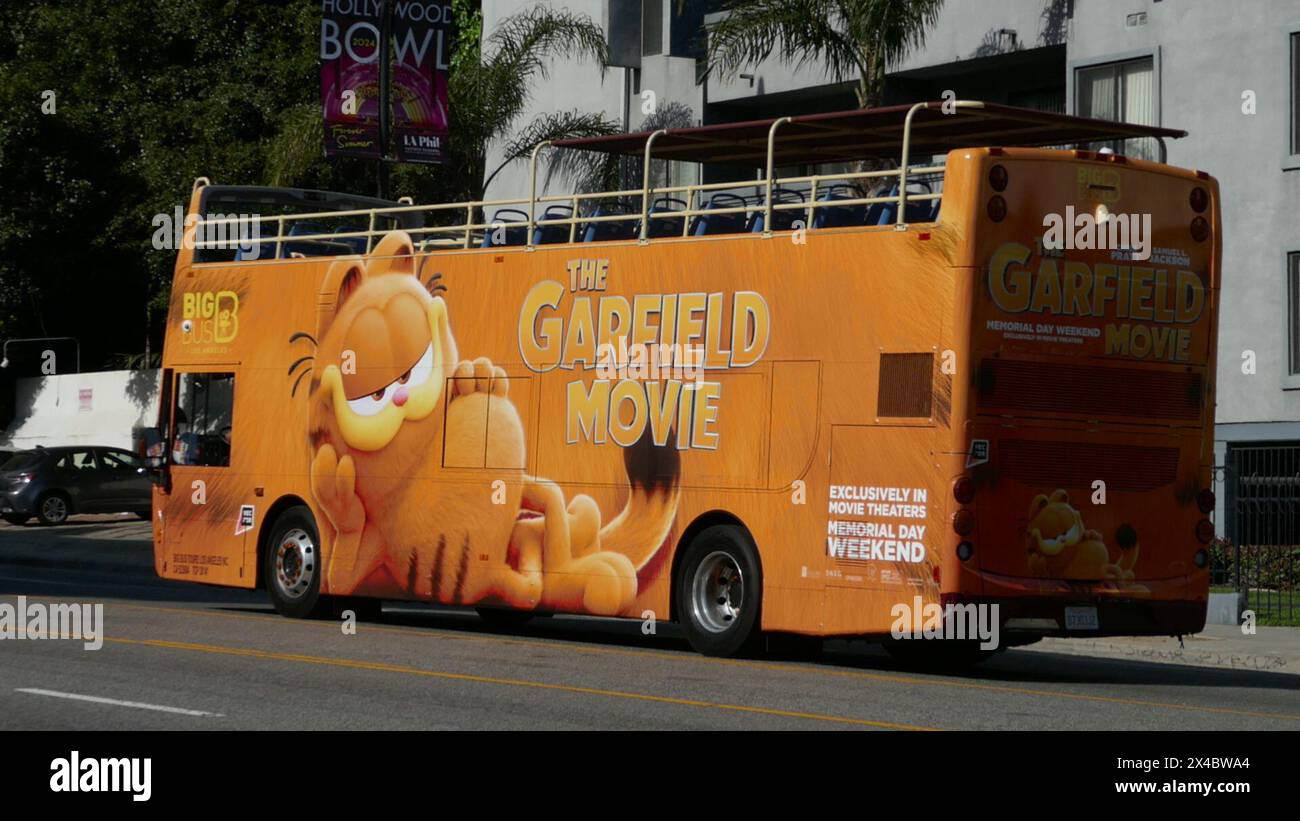 Los Angeles, California, USA 30th April 2024 The Garfield Movie Bus ...