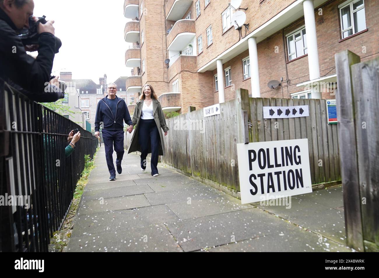 Labour leader Sir Keir Starmer and his wife Victoria arrive at the ...