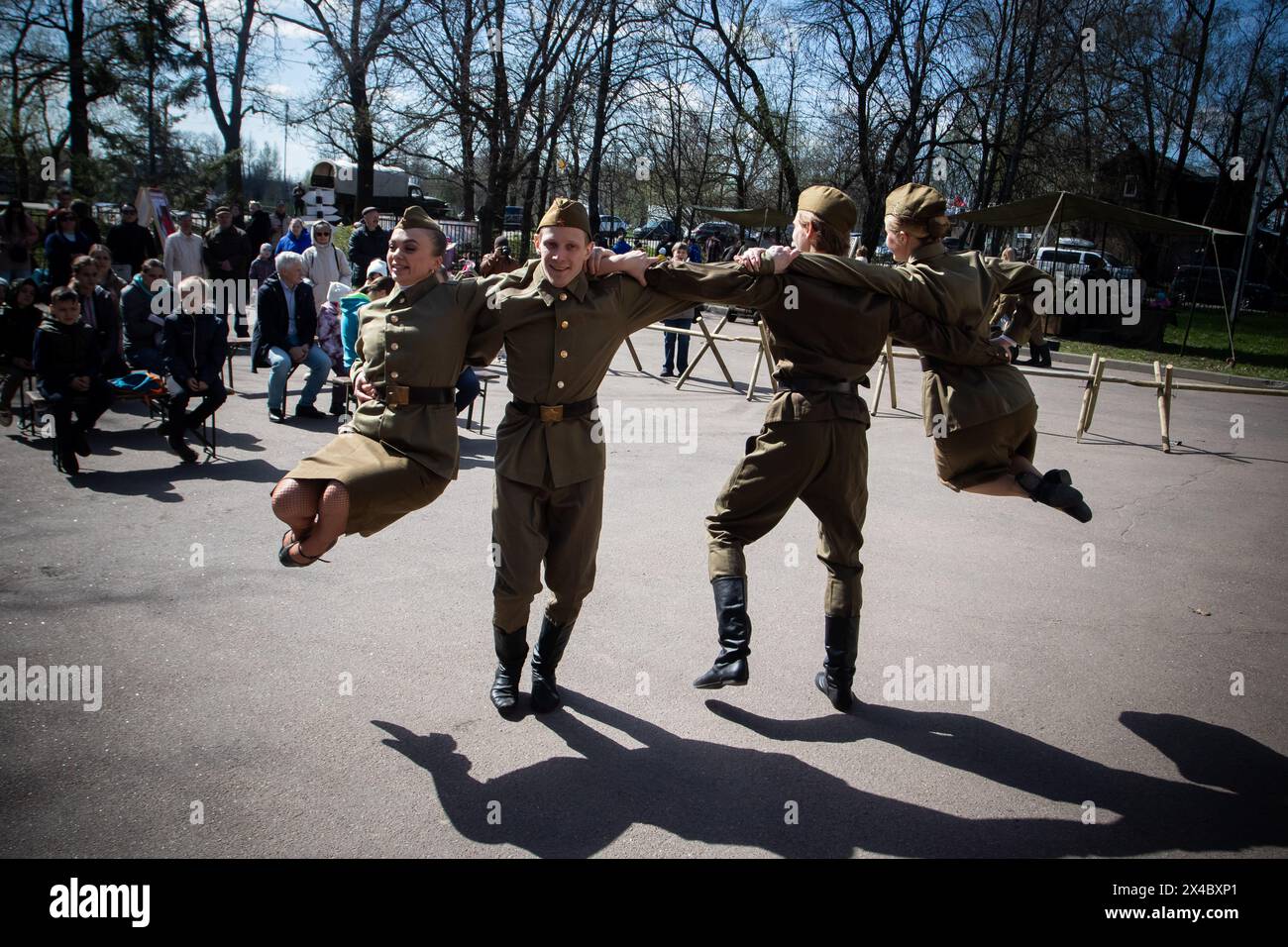 St. Petersburg, Russia. 01st May, 2024. Members of a dance group ...