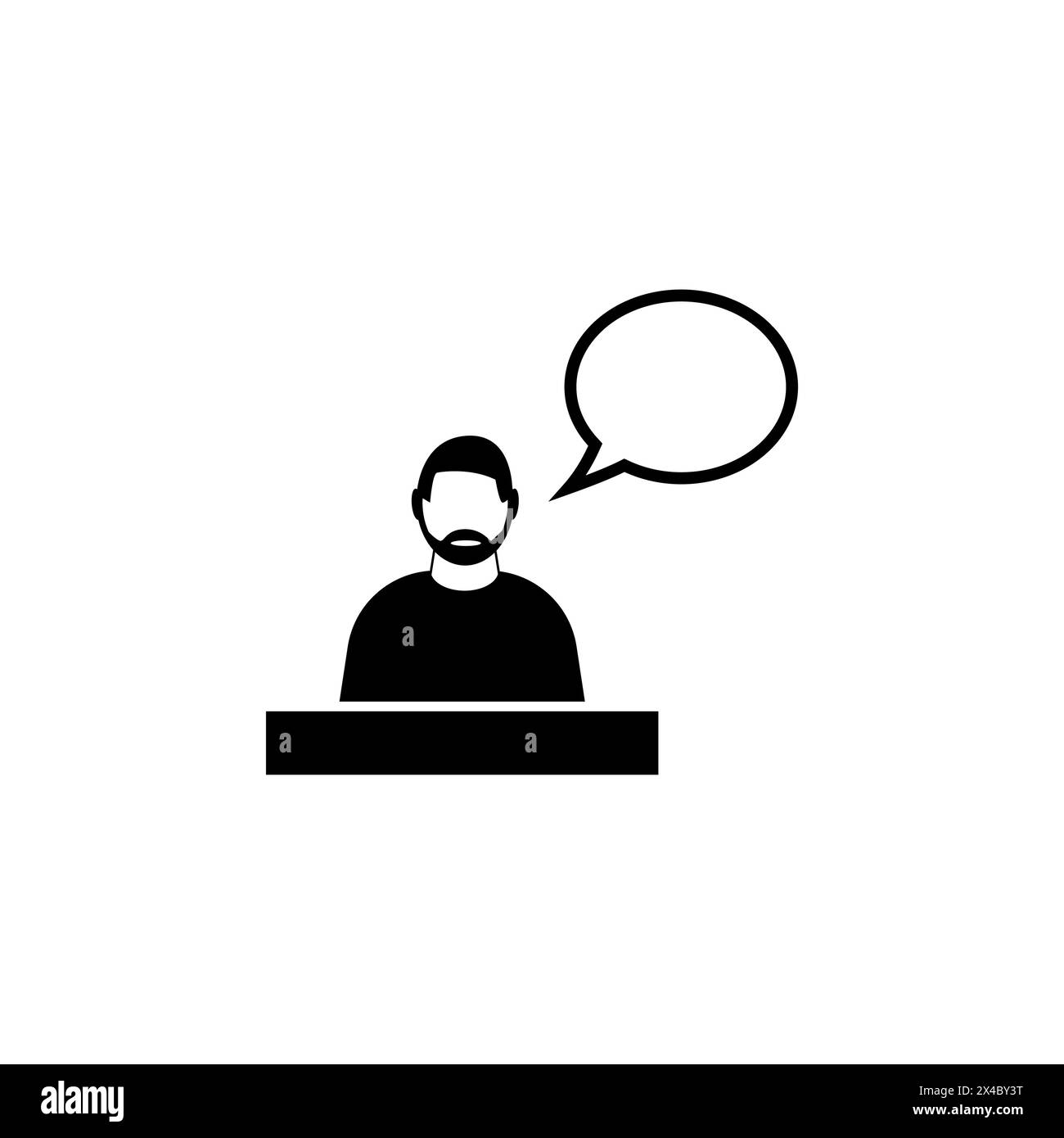 Orator Speaking from Tribune, Speaker flat vector icon. Simple solid ...