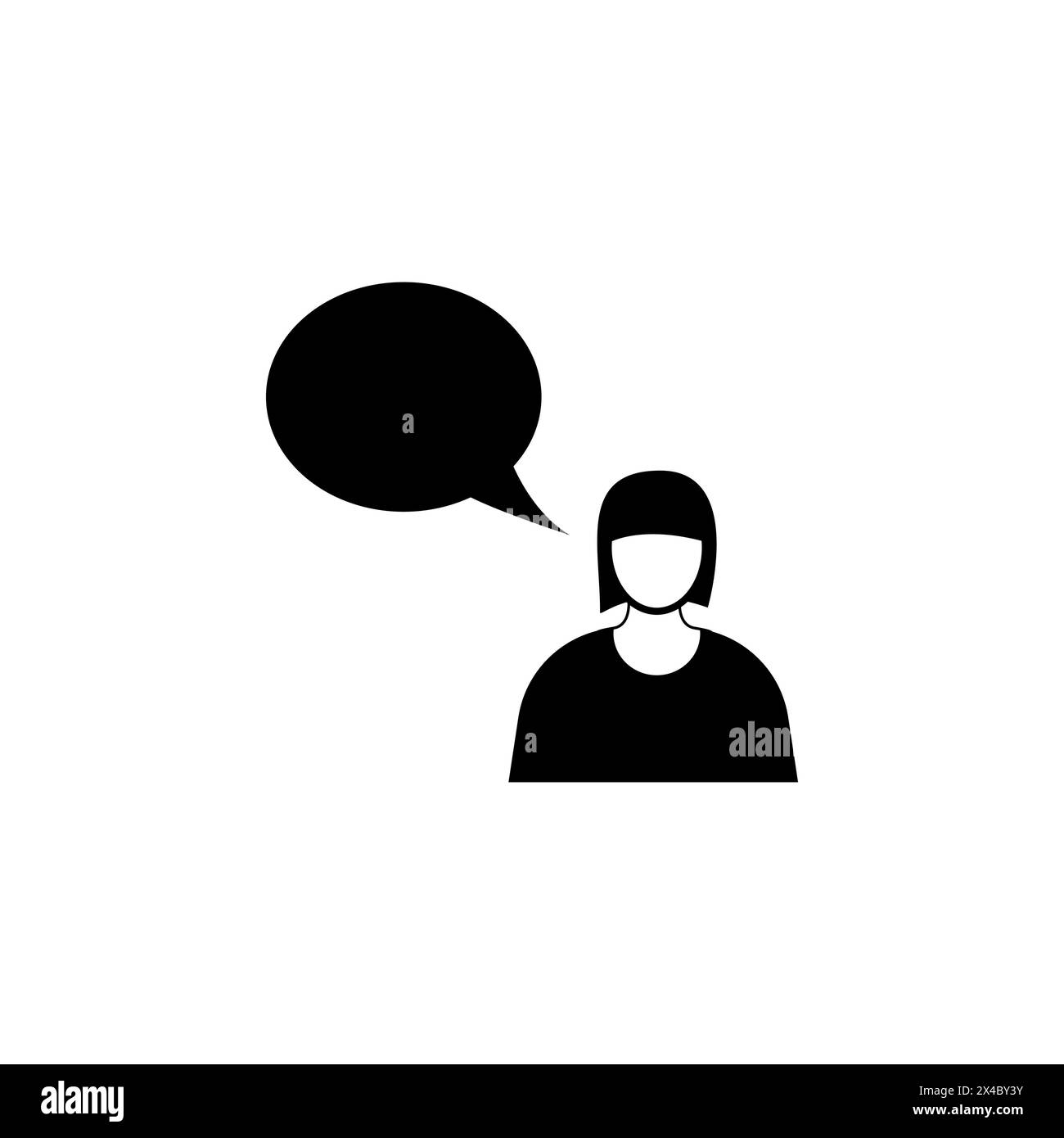 Talking Woman flat vector icon. Simple solid symbol isolated on white ...