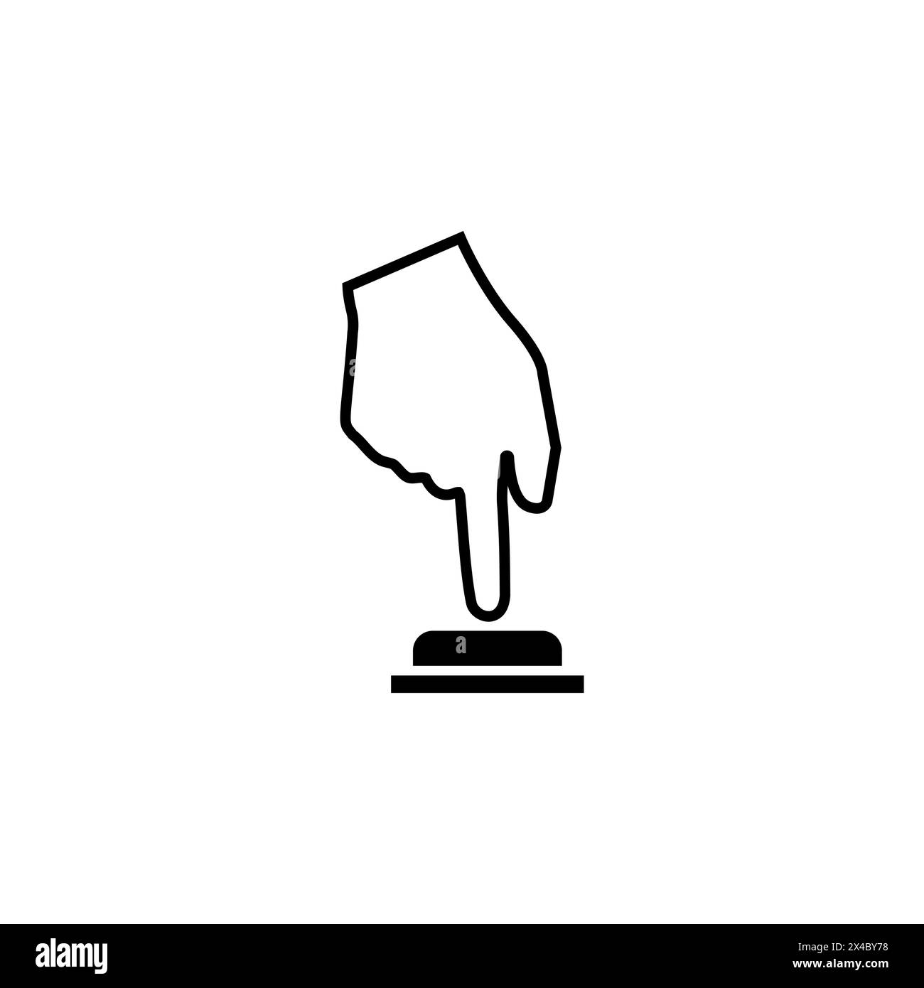 Finger Push Button flat vector icon. Simple solid symbol isolated on ...