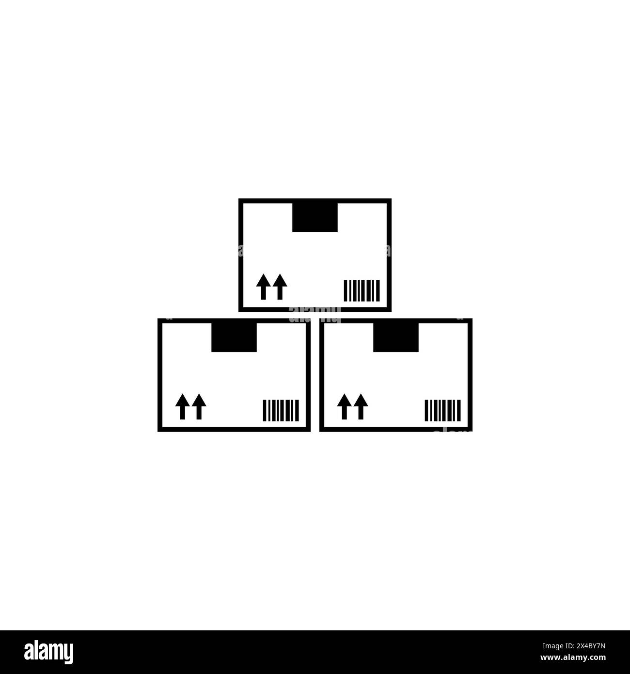 Cardboard Boxes Delivery Cargo flat vector icon. Simple solid symbol ...