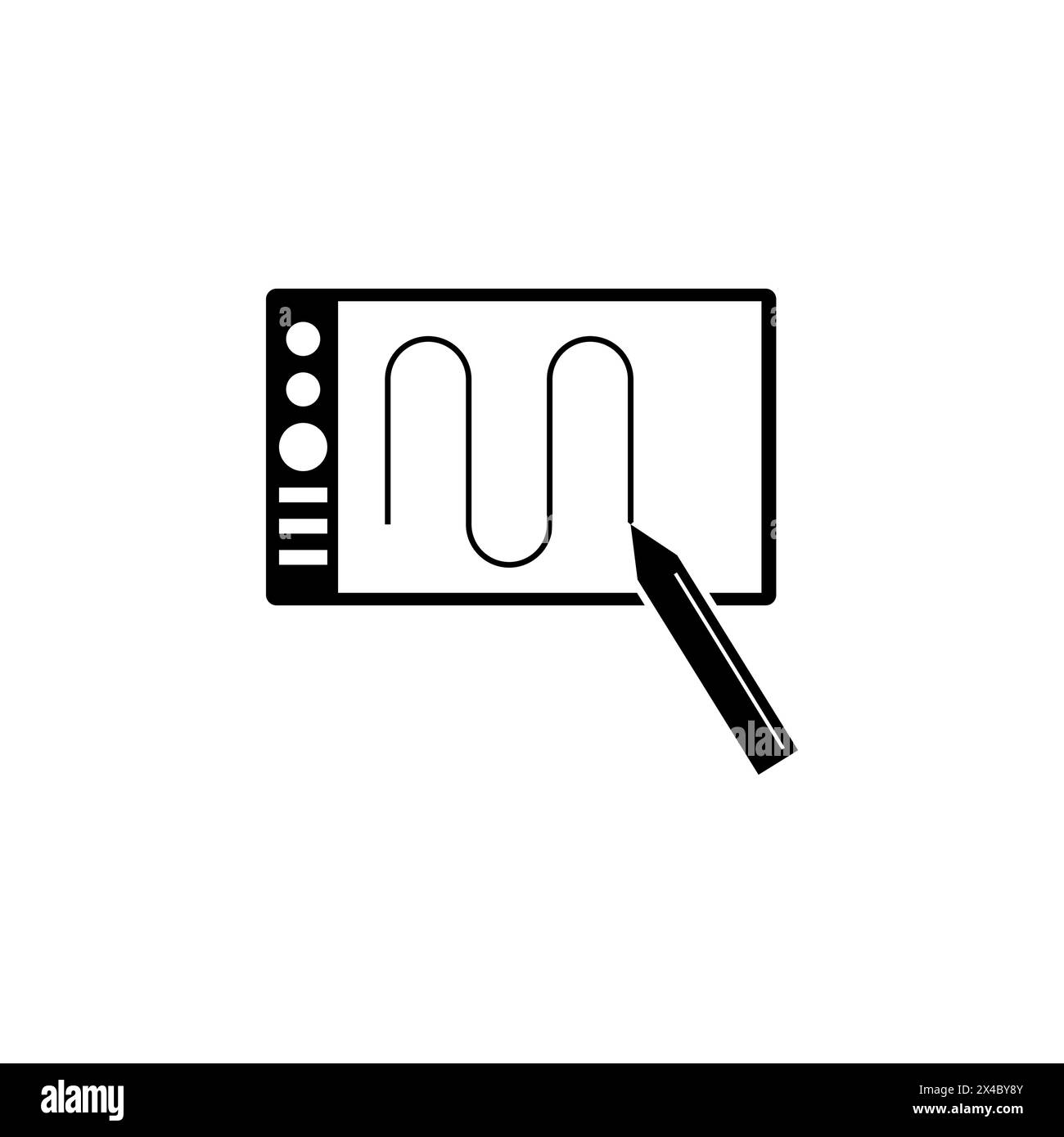 Digital Drawing Board, Graphic Tablet flat vector icon. Simple solid symbol isolated on white ...