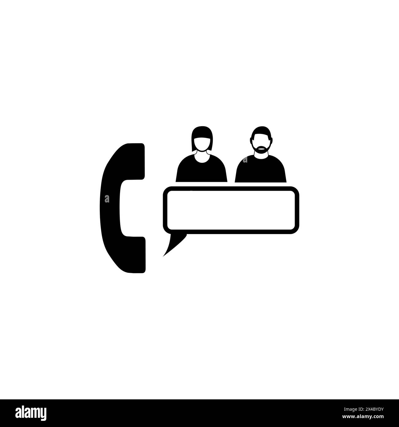Conference Call flat vector icon. Simple solid symbol isolated on white ...