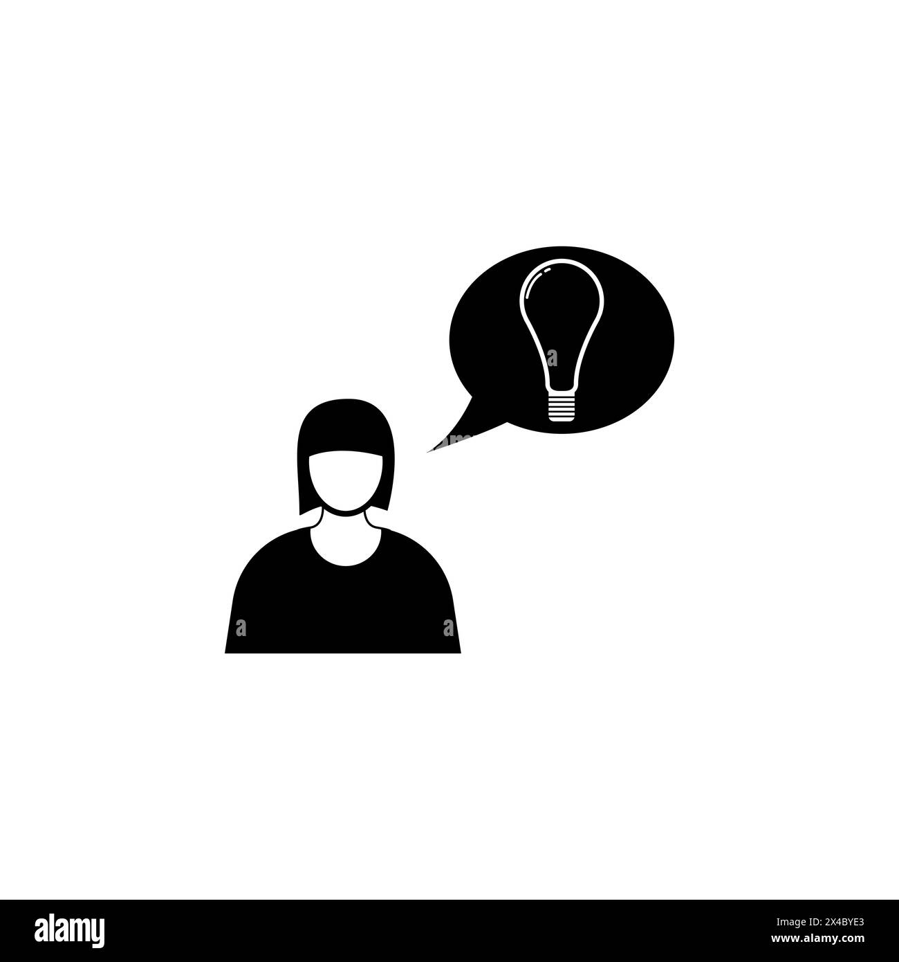 Business Woman Idea flat vector icon. Simple solid symbol isolated on ...