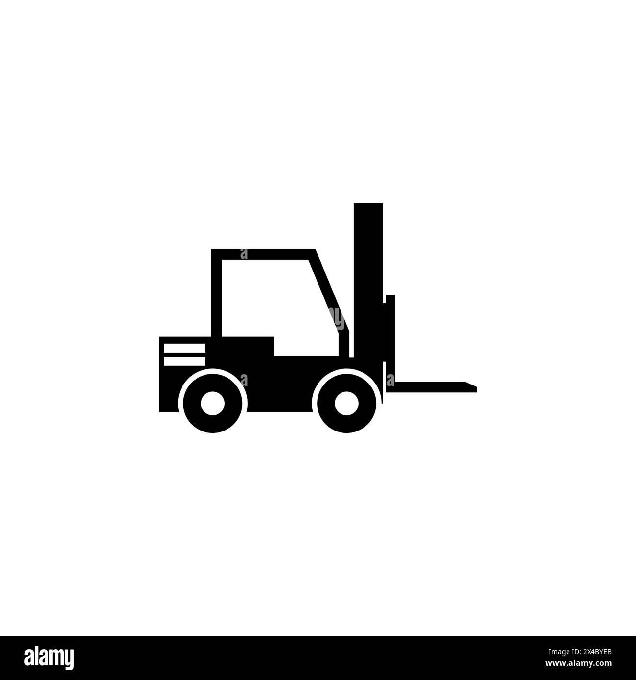 Forklift Delivery Truck flat vector icon. Simple solid symbol isolated ...