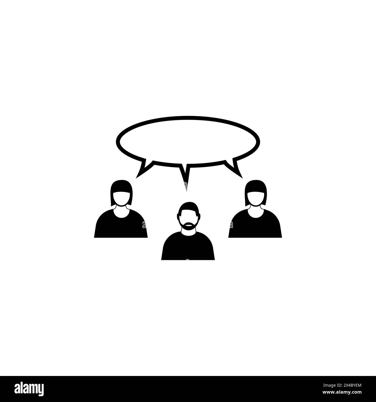 Team Brainstorming flat vector icon. Simple solid symbol isolated on ...