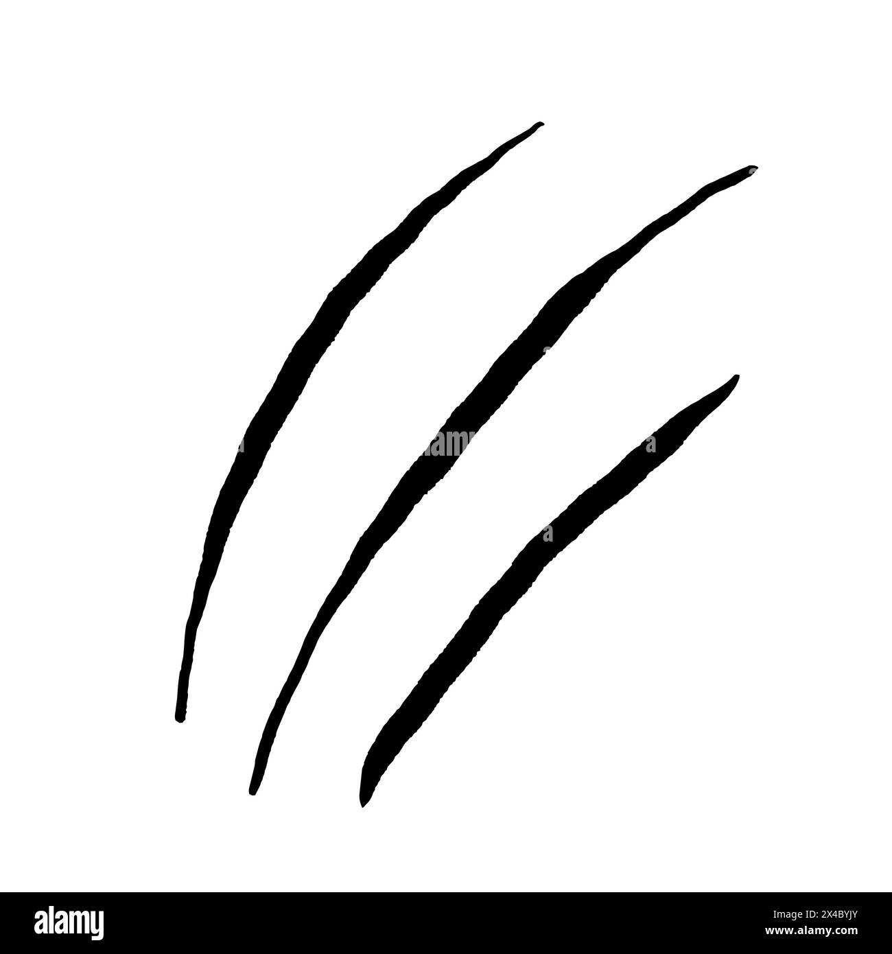 Clows scratches silhouette marks, cat or wild animal scrape track ...