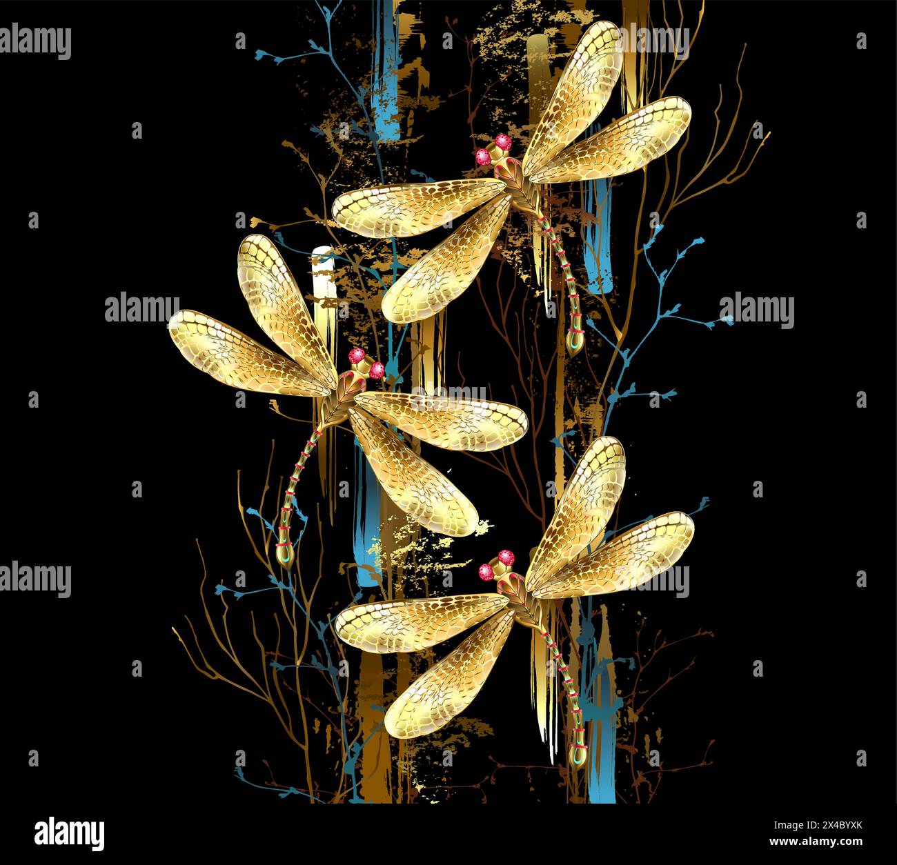 Dragonfly with three wings Stock Vector Images - Alamy