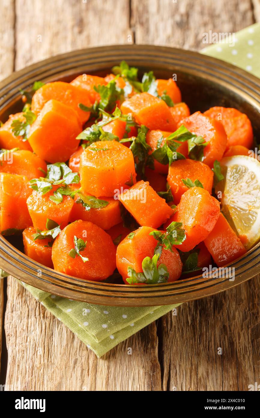 Traditional Moroccan carrot salad with cilantro, warm spices, light ...