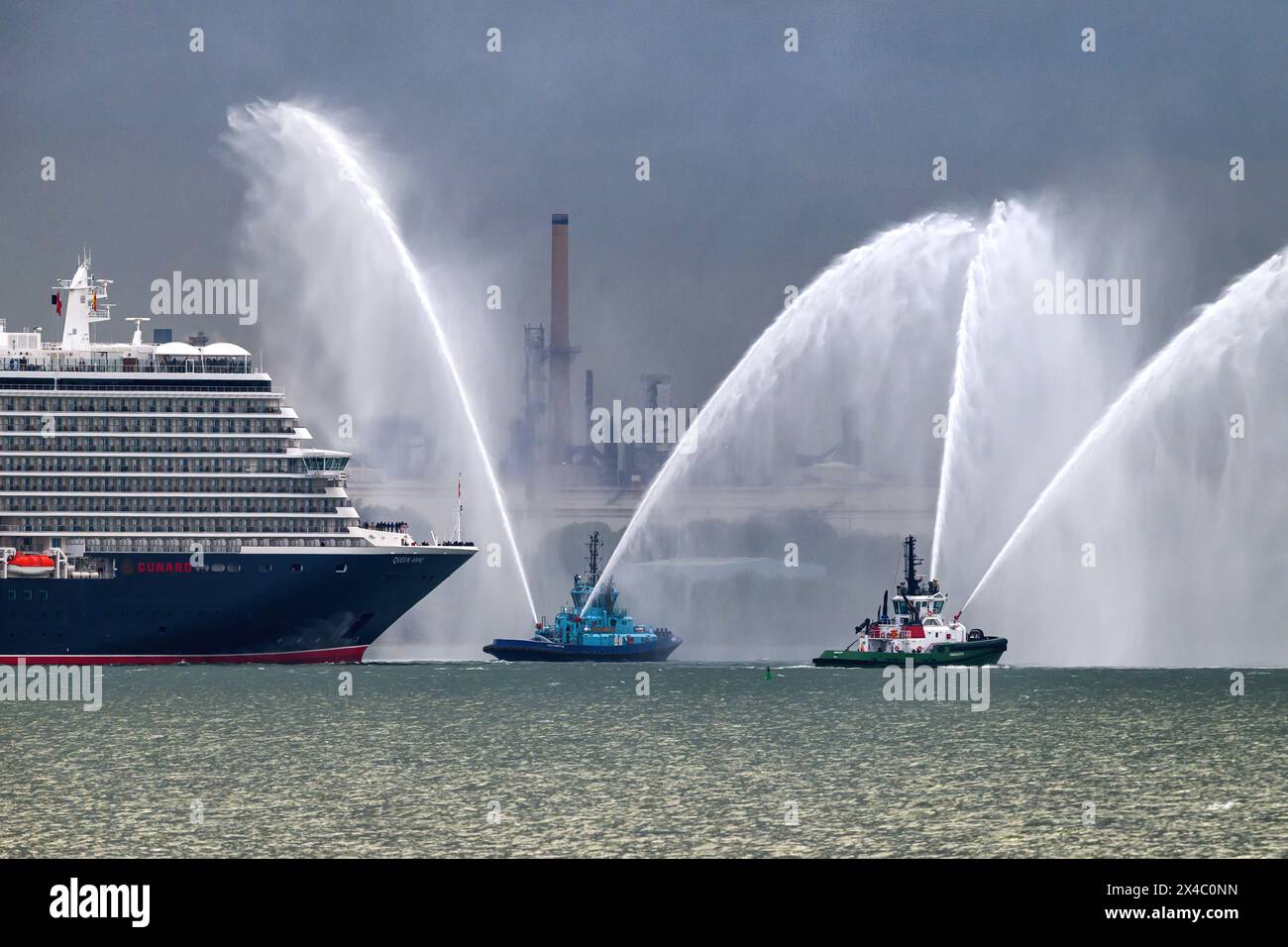 Maiden UK arrival of Queen Anne, a Pinnacle class cruise ship operated ...