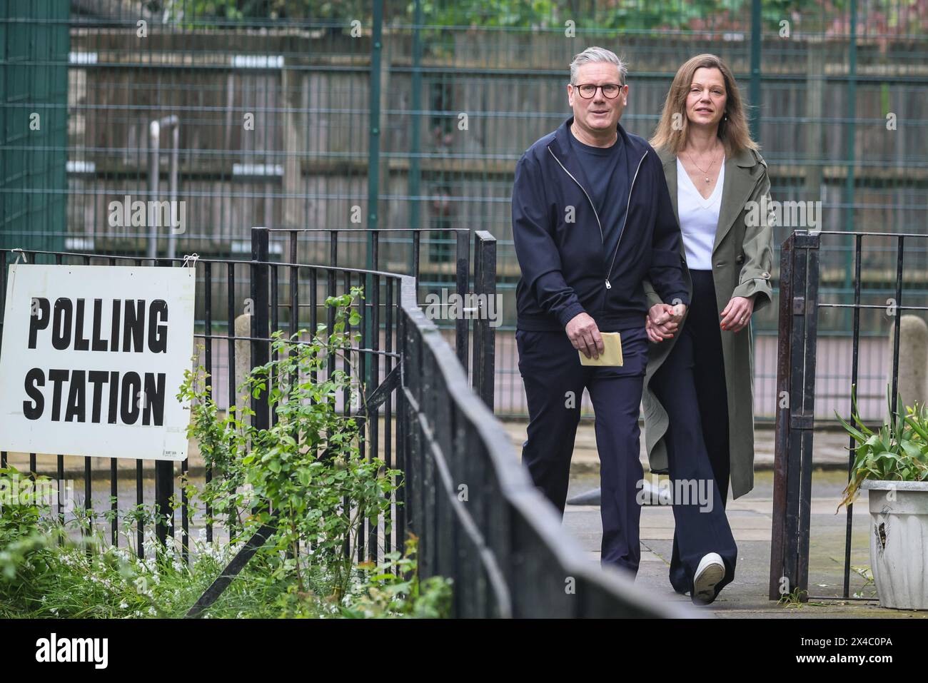 London, UK. 02nd May, 2024. Sir Keir Starmer, Leader of the Labour Party, is seen at his polling ...