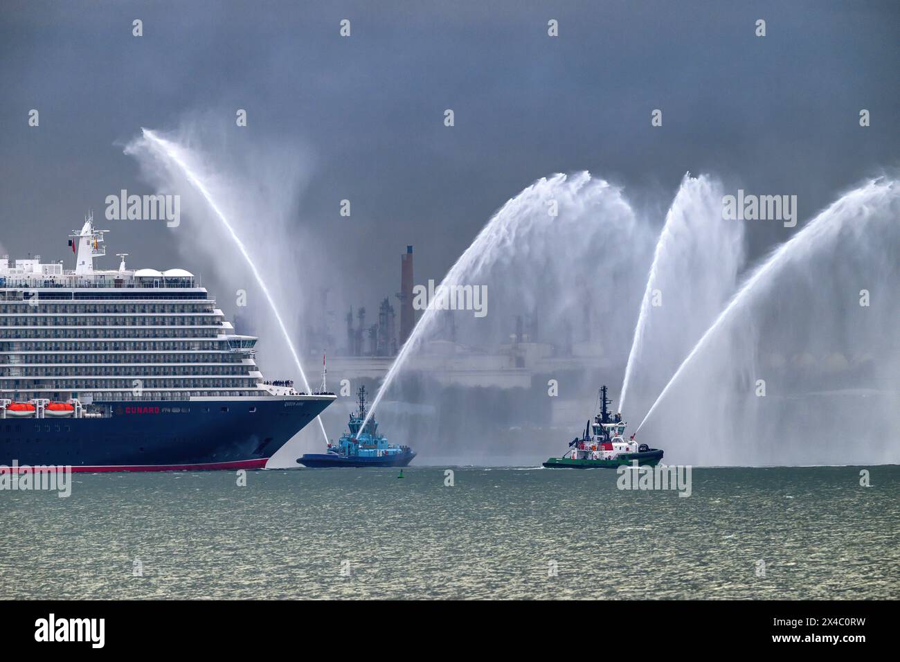 Maiden UK arrival of Queen Anne, a Pinnacle class cruise ship operated ...