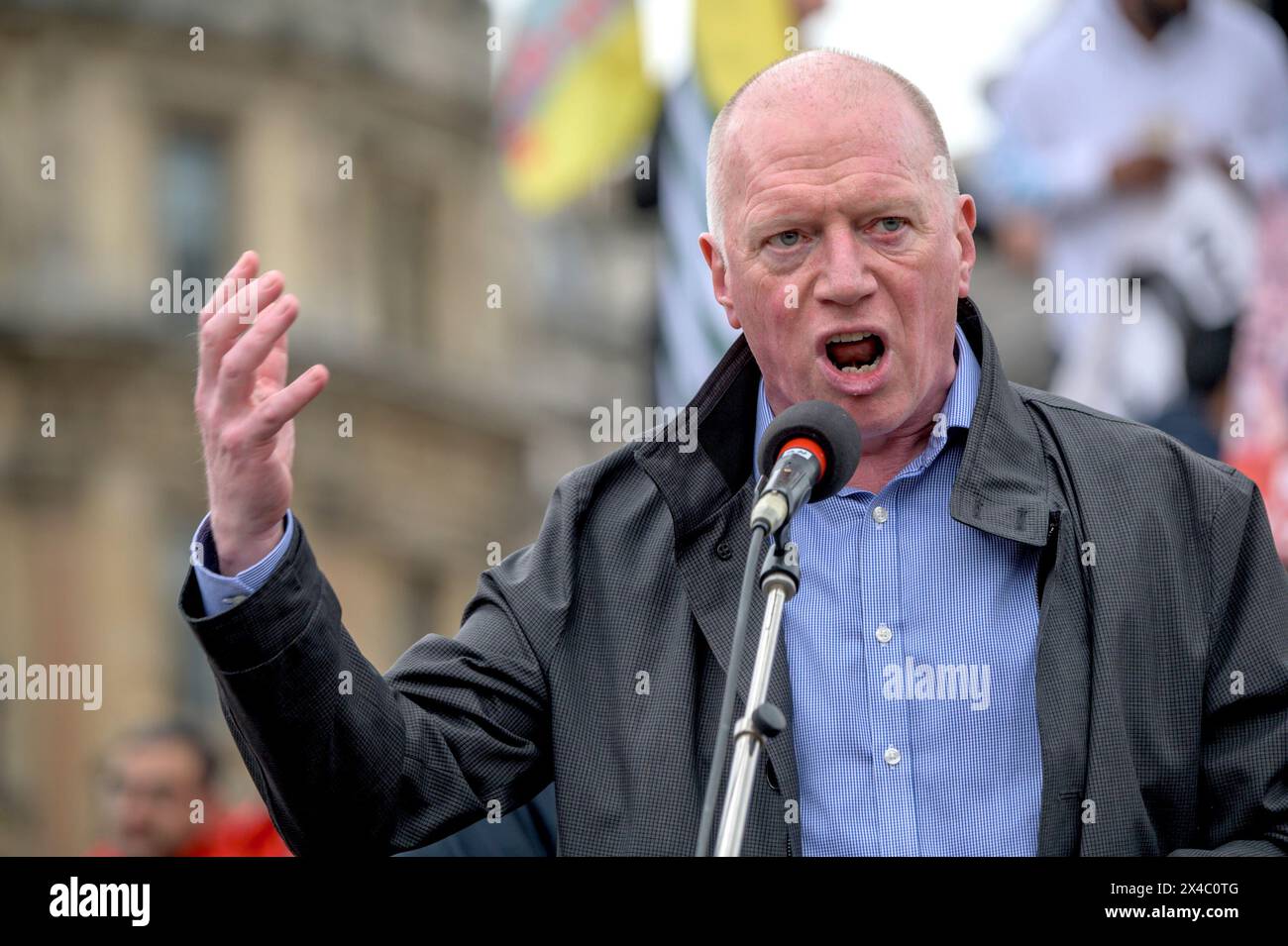 Matt Wrack (TUC president and Gen Sec FBU) speaking at the London May ...