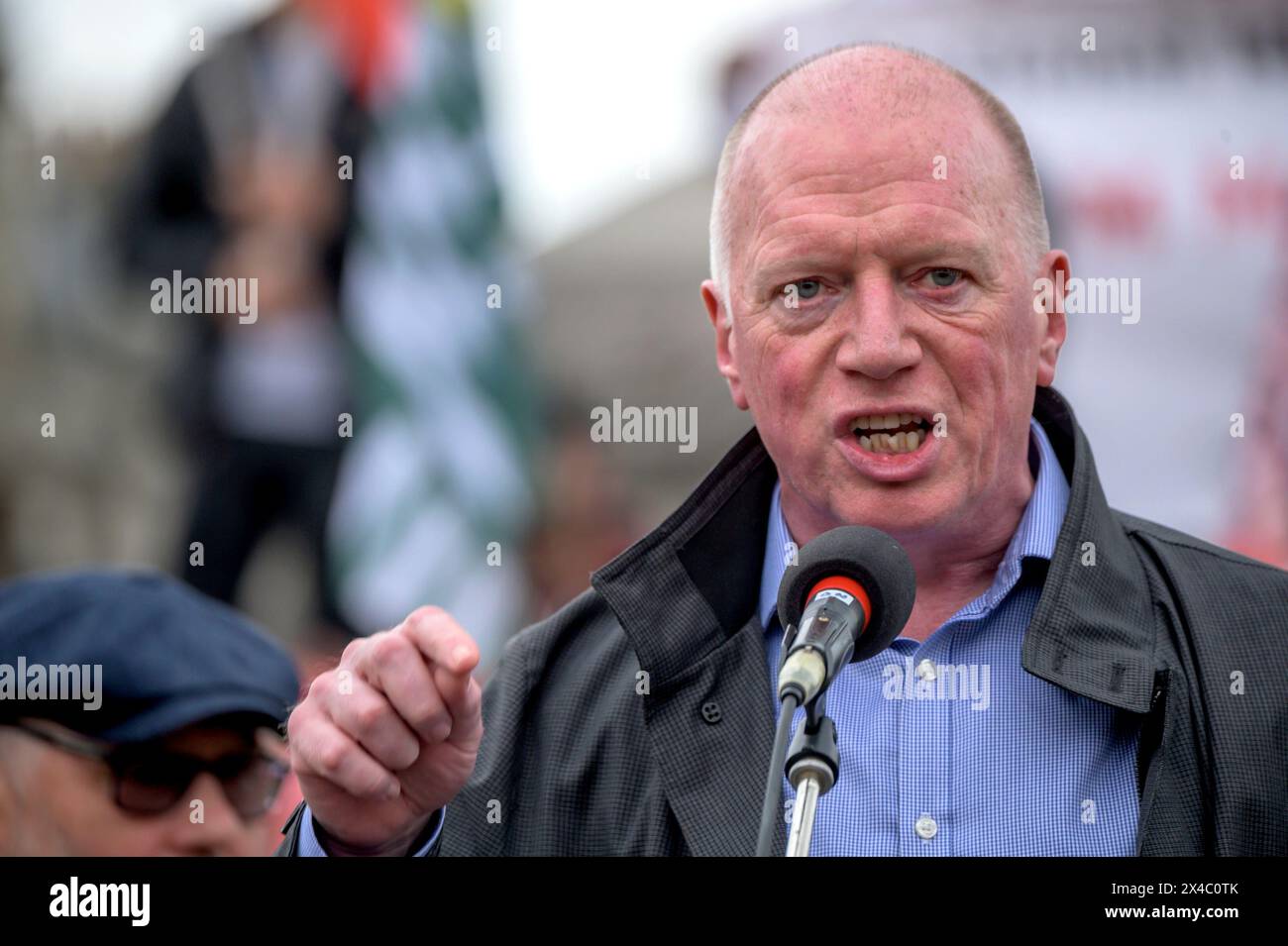 Matt Wrack (TUC president and Gen Sec FBU) speaking at the London May ...