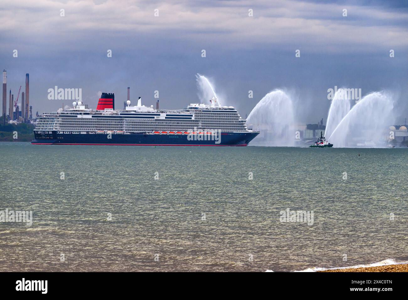 Maiden UK arrival of Queen Anne, a Pinnacle class cruise ship operated ...