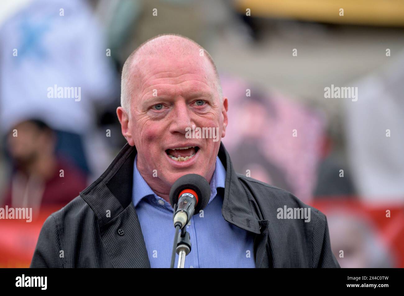 Matt Wrack (TUC president and Gen Sec FBU) speaking at the London May ...