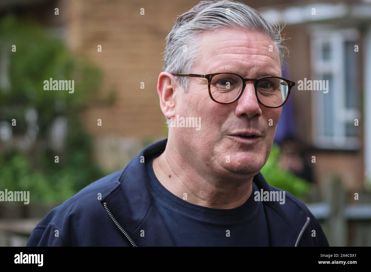 London, UK. 02nd May, 2024. Sir Keir Starmer, Leader of the Labour Party, is seen at his polling ...