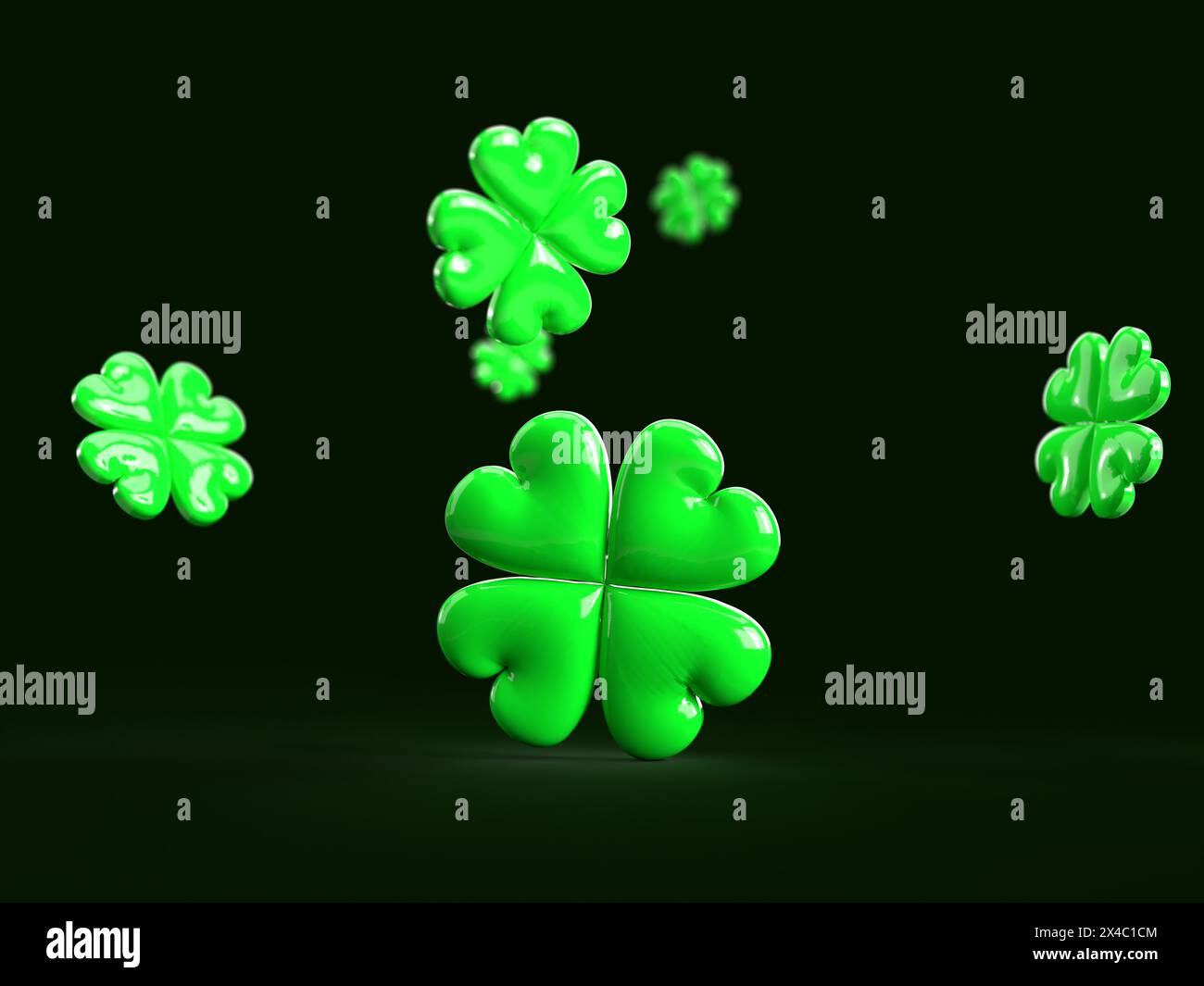 3d render 4 leaf clover Stock Photo - Alamy
