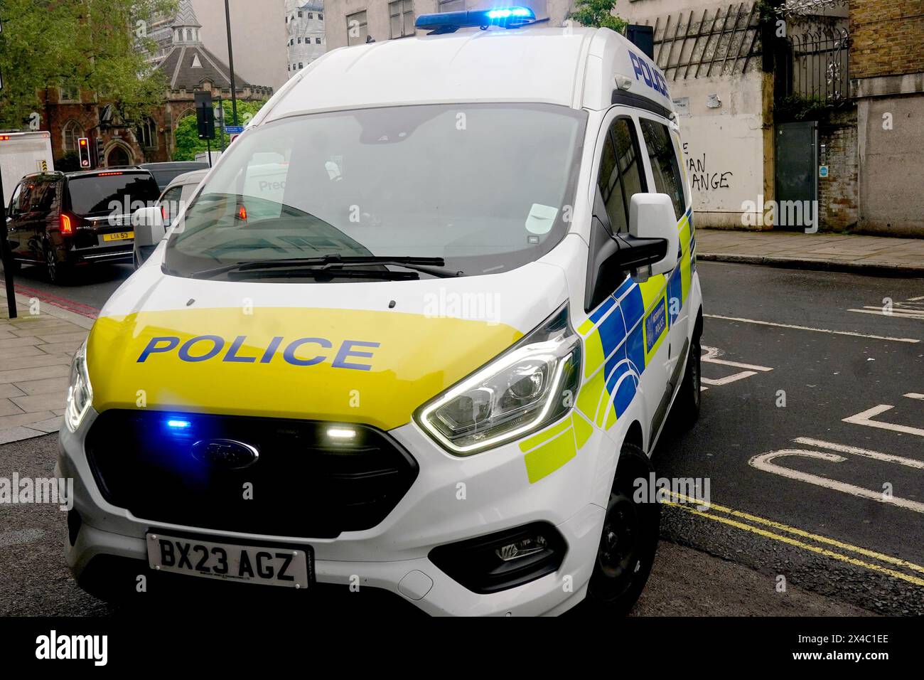 A police van arrives at Westminster Magistrates' Court, London, where ...