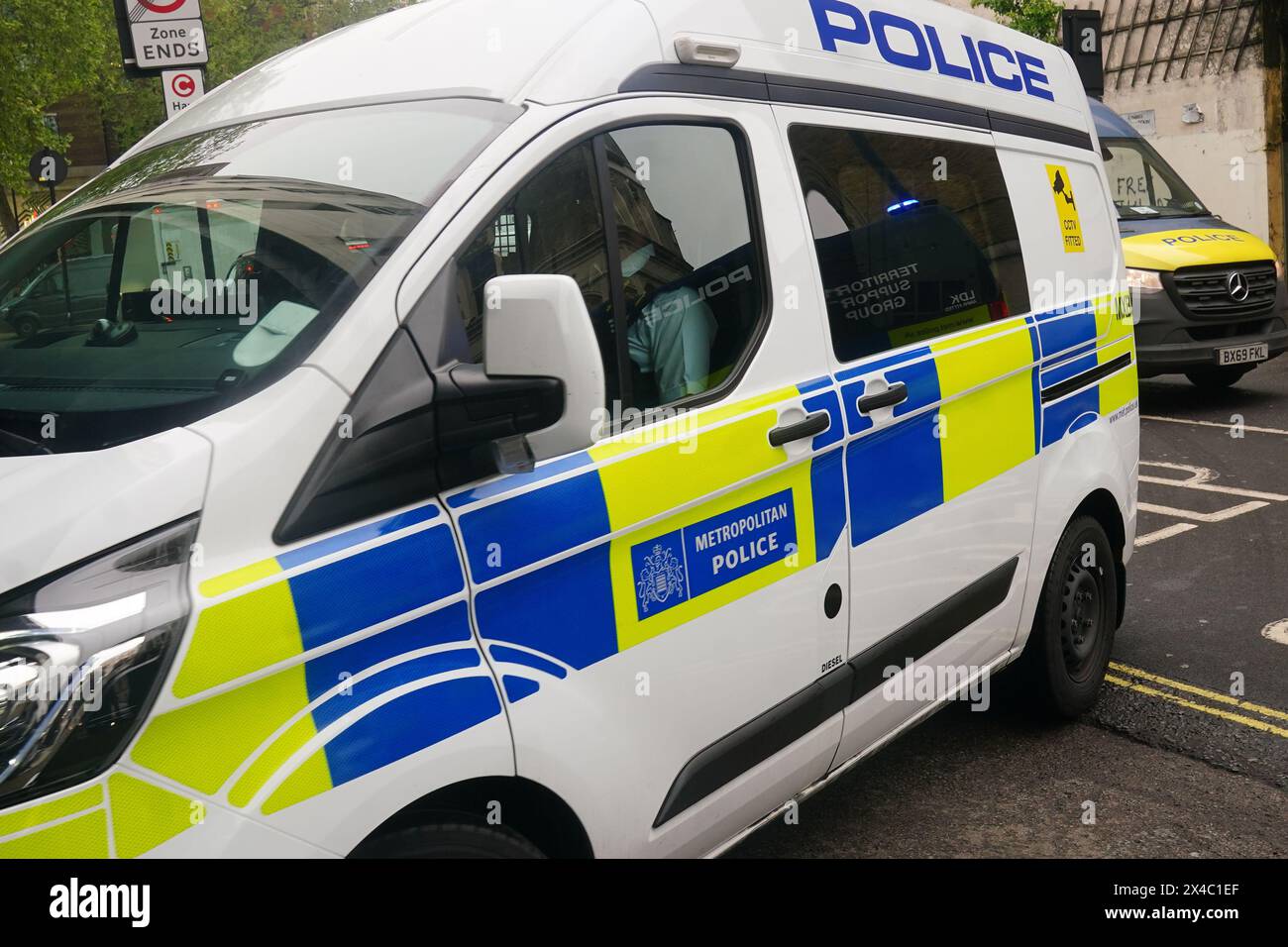 A police van arrives at Westminster Magistrates' Court, London, where ...