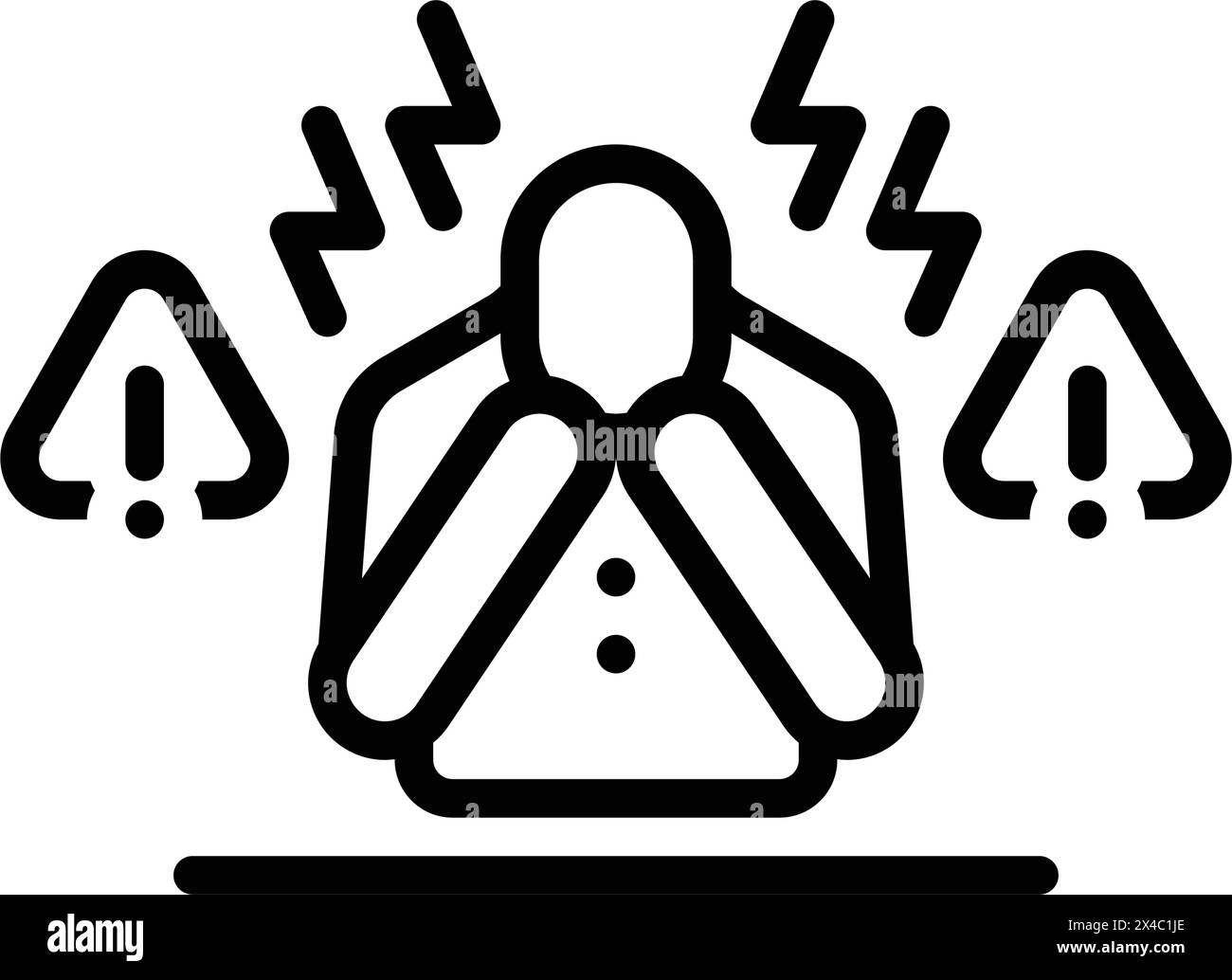 Icon panic anxiety Black and White Stock Photos & Images - Alamy