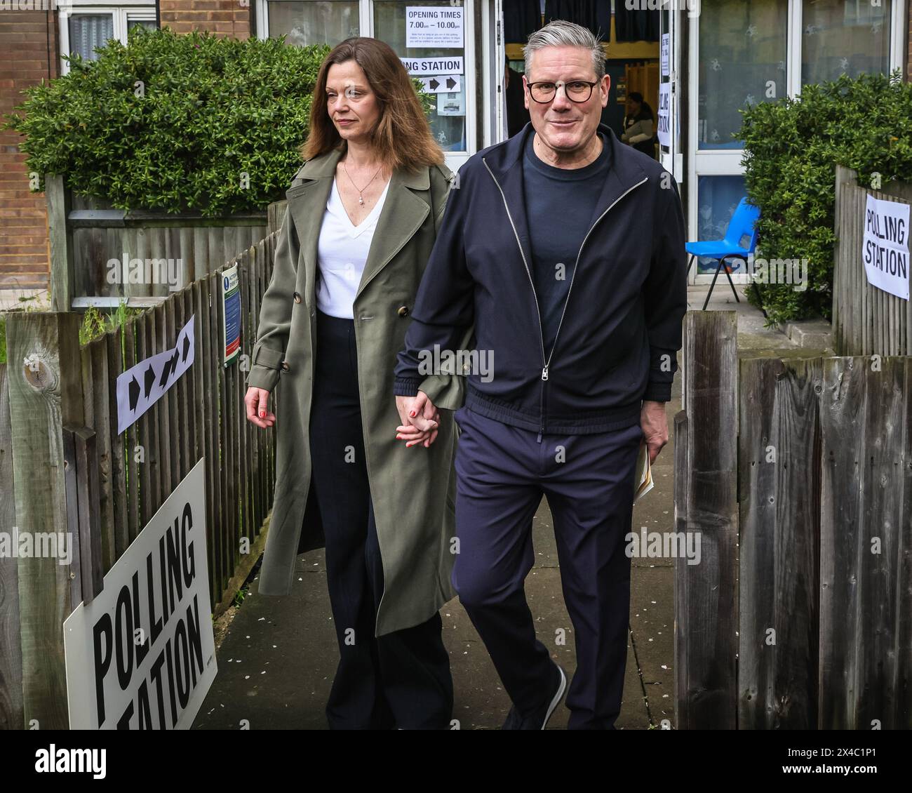 London, UK. 02nd May, 2024. Sir Keir Starmer, Leader of the Labour Party, is seen at his polling ...