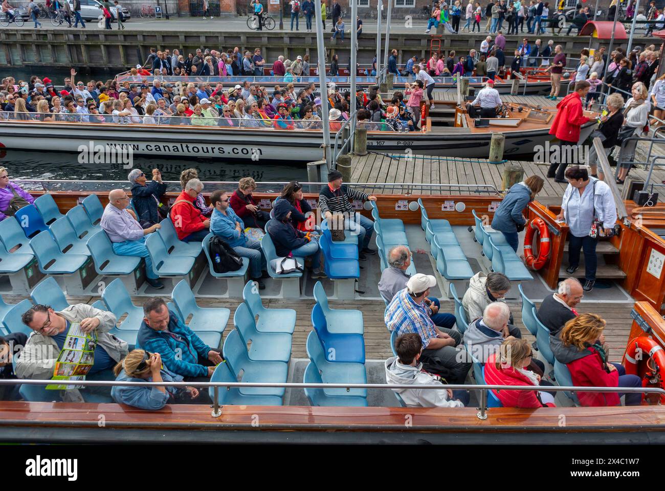 Copenhagen, Denmark, Large Crowd People Tourists, Visiting on Street ...
