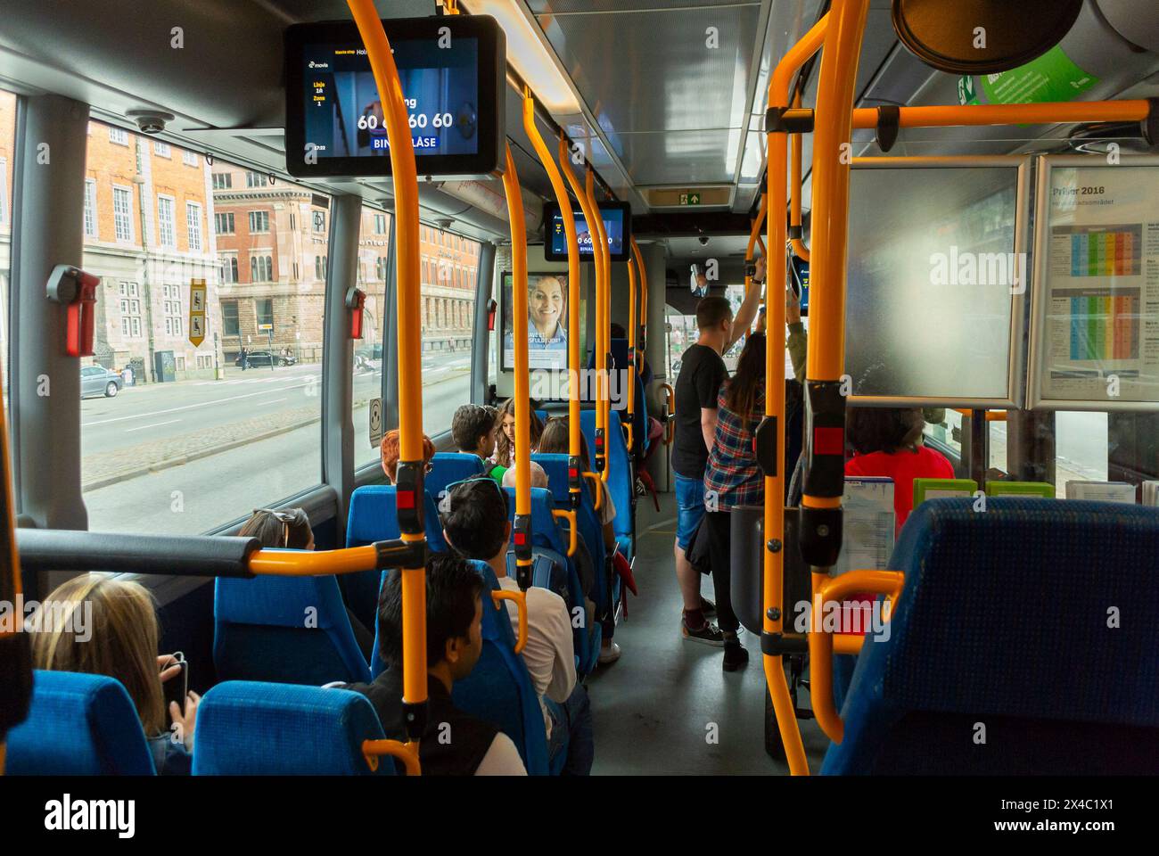 Copenhagen, Denmark, Wide Angle View, Behind, Crowd People Traveling on ...