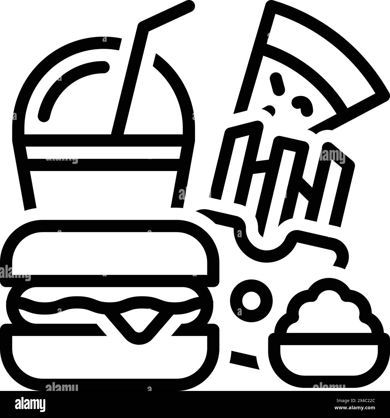 Fast food eating unhealthy snack Black and White Stock Photos & Images ...