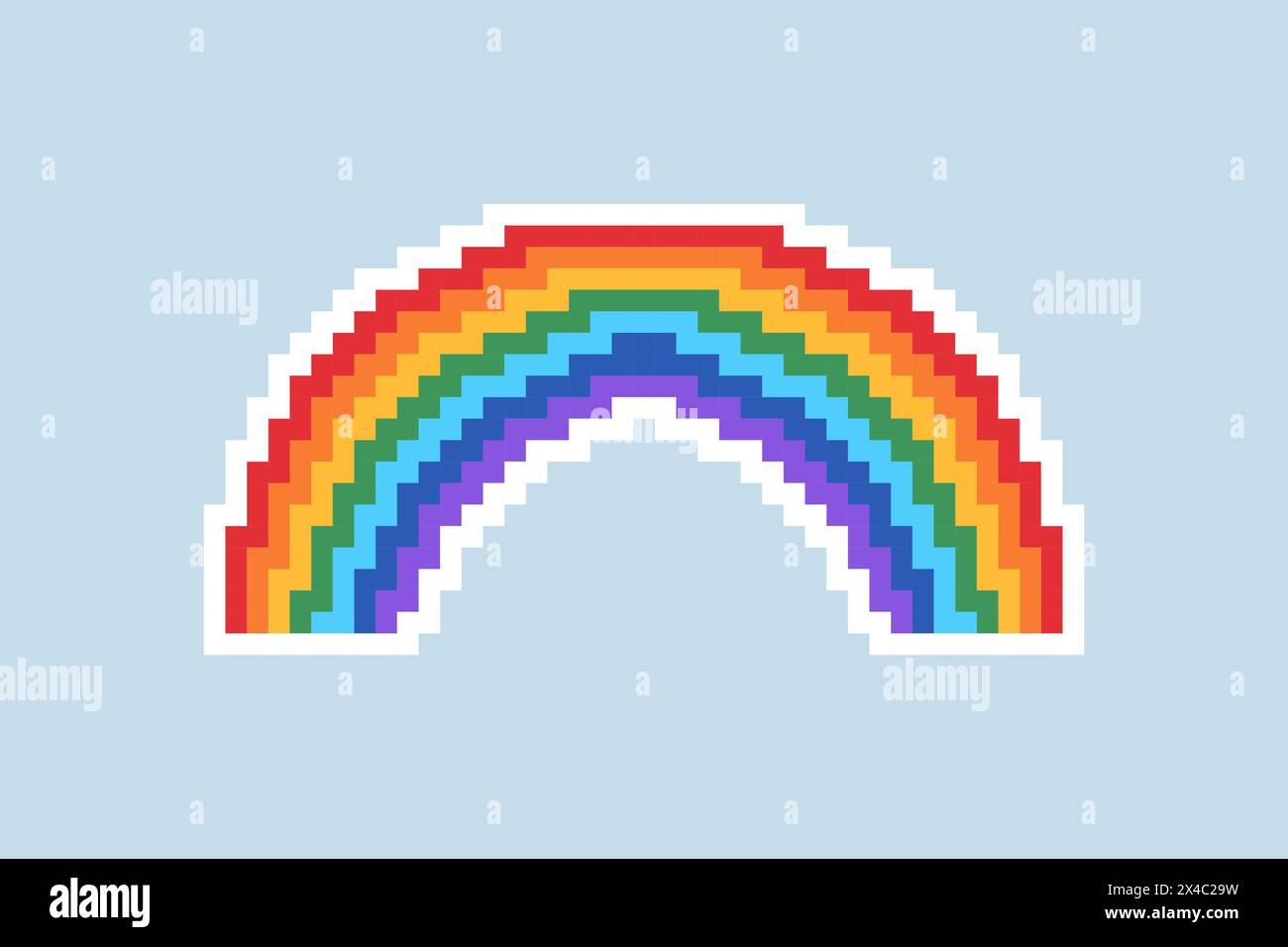 Pixel Rainbow icon illustration. Vector pixel art. Rainbow sign 8 bit ...