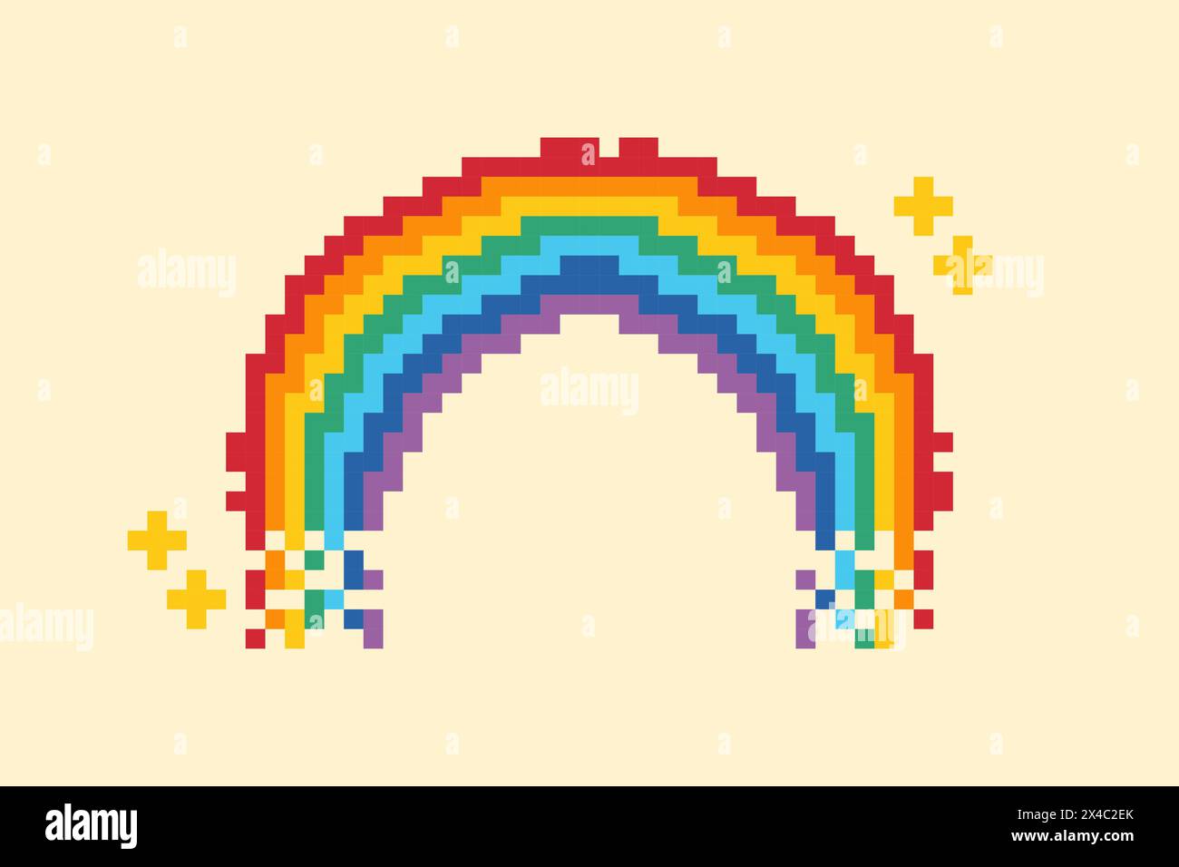 Pixel Rainbow icon illustration. Vector pixel art. Rainbow sign 8 bit ...