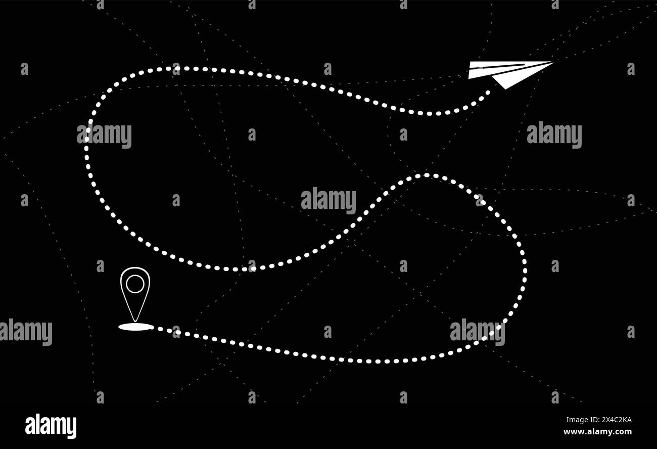 ICONS PAPER PLANES FLYING IN VARIOUS DIRECTIONS AIR TRAFFIC Stock ...