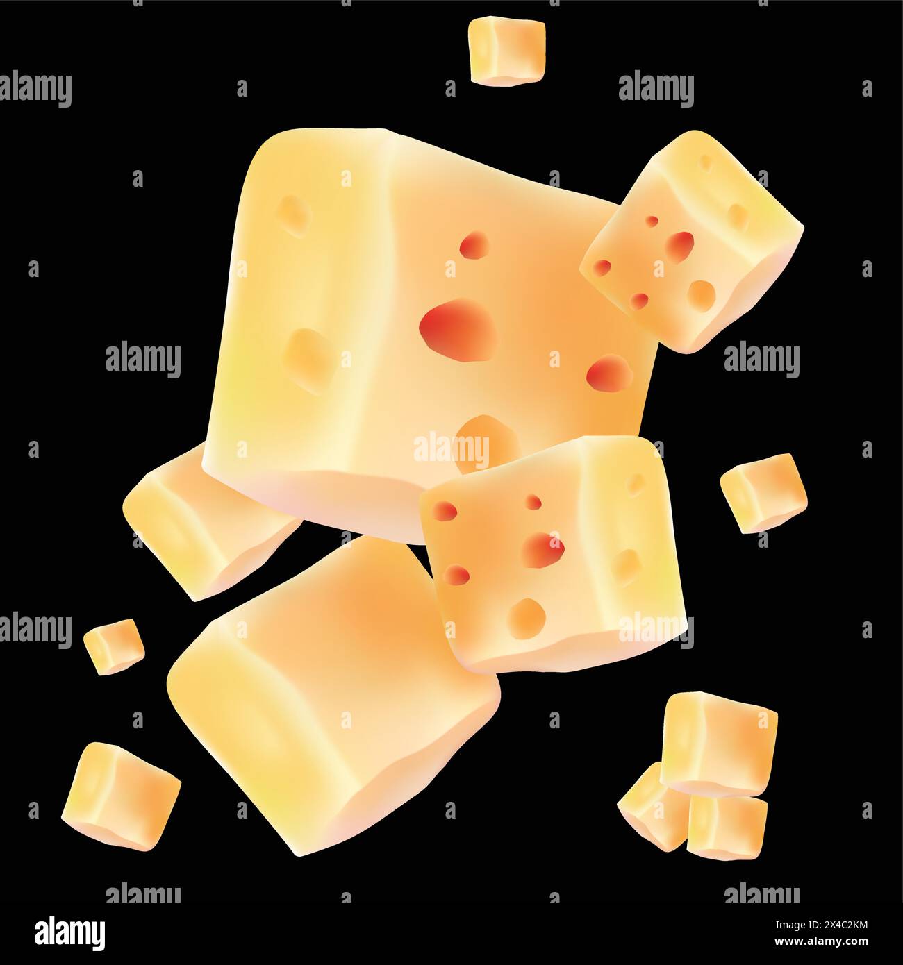 realistic cheese pyramid vector illustration Stock Vector Image & Art ...