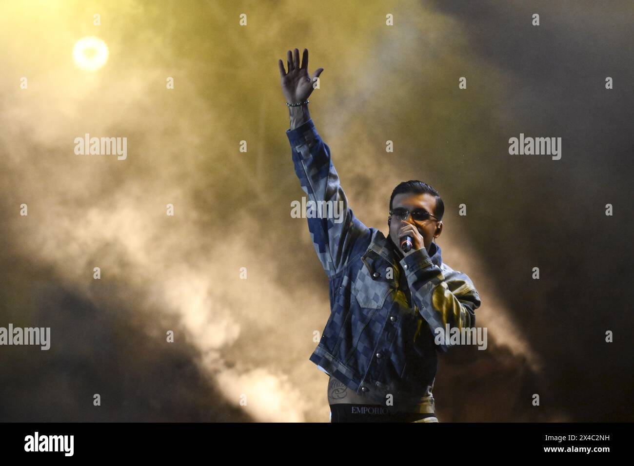 Geolier during the May Day Concert at the Circus Maximus 2024, 1 May ...