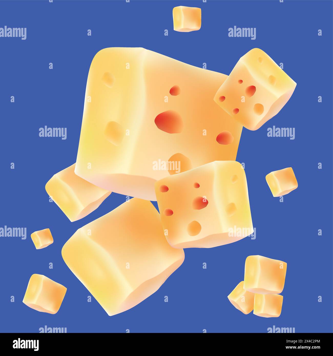 realistic cheese pyramid vector illustration Stock Vector Image & Art ...