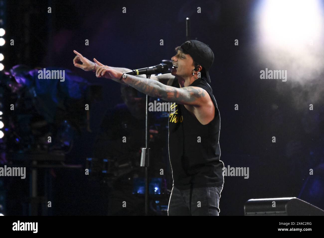 Ultimo during the May Day Concert at the Circus Maximus 2024, 1 May ...