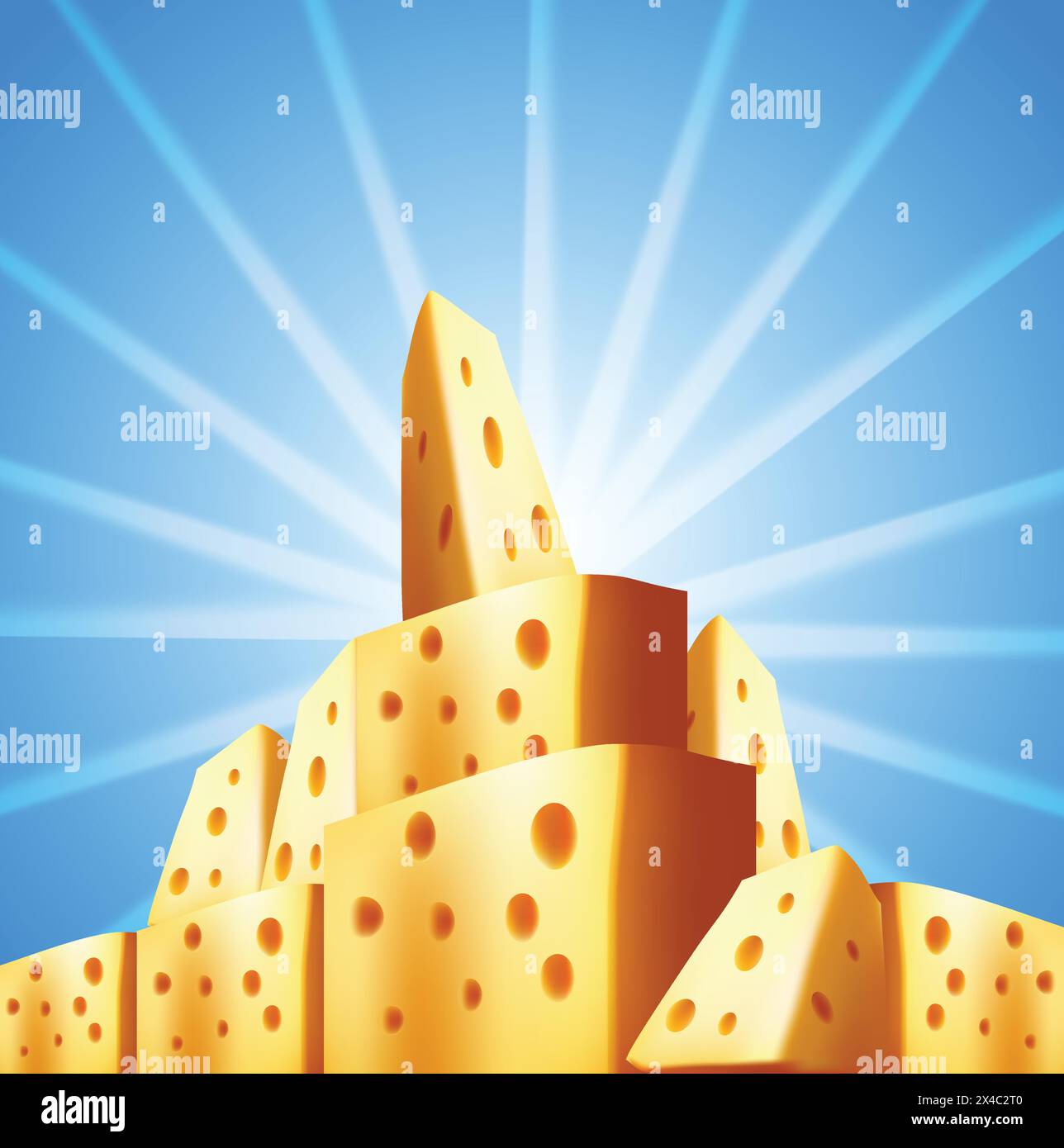 cheese pyramid realistic PIECE OF CHEESE vector illustration Stock ...