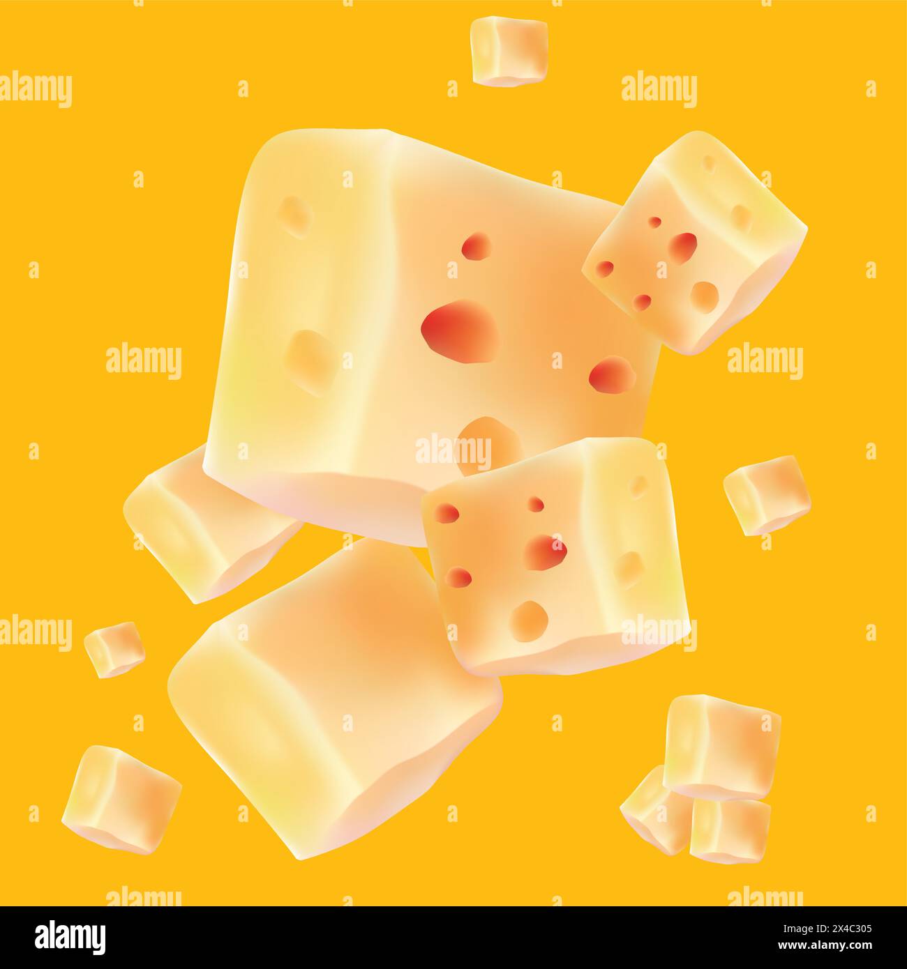realistic cheese pyramid vector illustration Stock Vector Image & Art ...