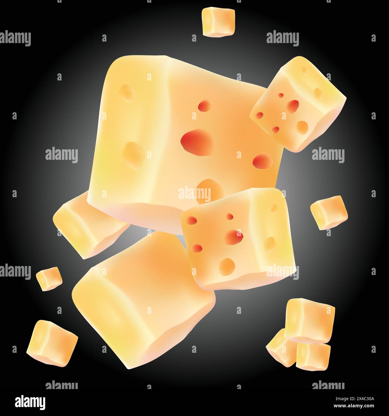 cheese pyramid realistic PIECE OF CHEESE vector illustration Stock ...