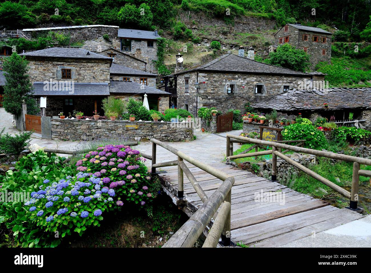 Rustic village of As Veigas, close to Taramundi, Asturias, Spain Stock ...