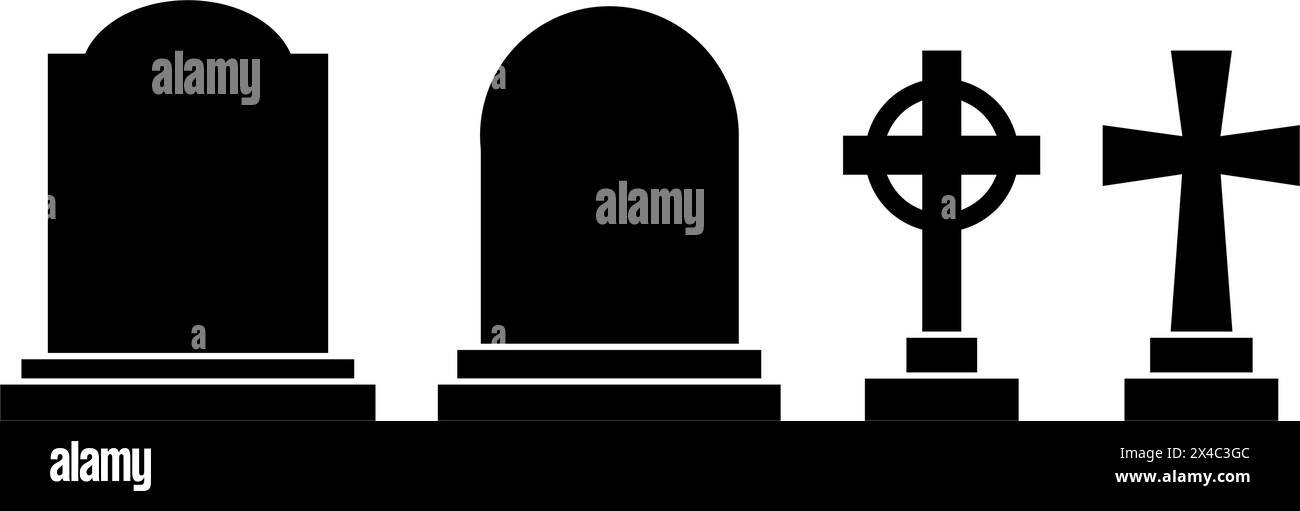 Tombstone silhouette icon symbol set Stock Vector Image & Art - Alamy